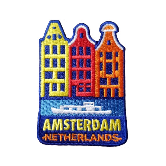 Amsterdam Netherlands Travel Patch Badge Embroidered Iron on - Etsy
