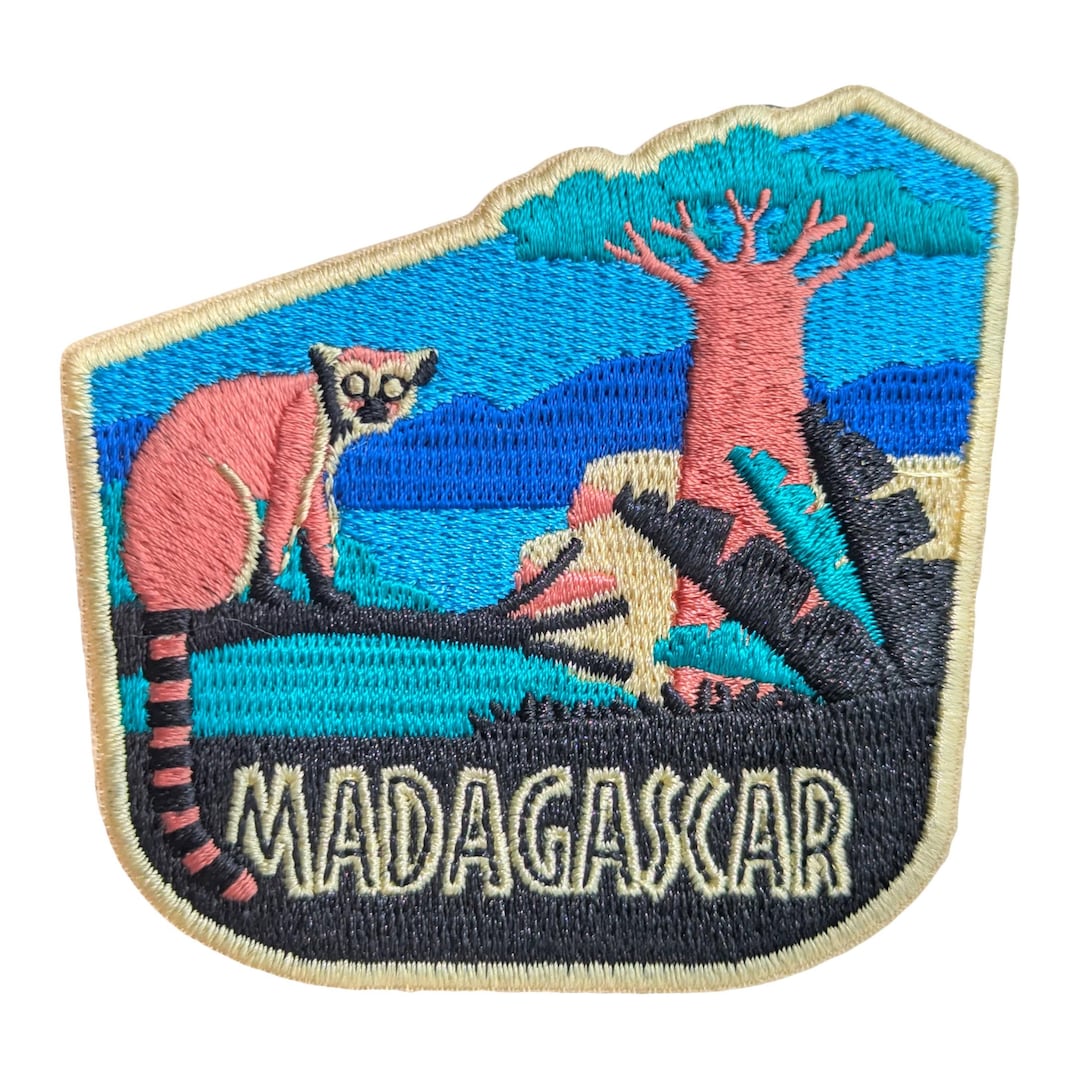 Madagascar 3" Travel Patch Embroidered Iron on Sew on Badge Souvenir ...