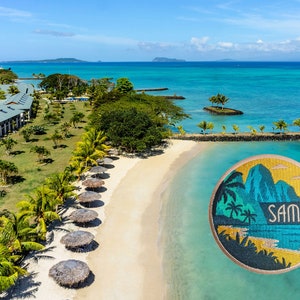 Samoa 3" Travel Patch Embroidered Iron on Sew on Badge Souvenir Applique Motif Flag City Country ...