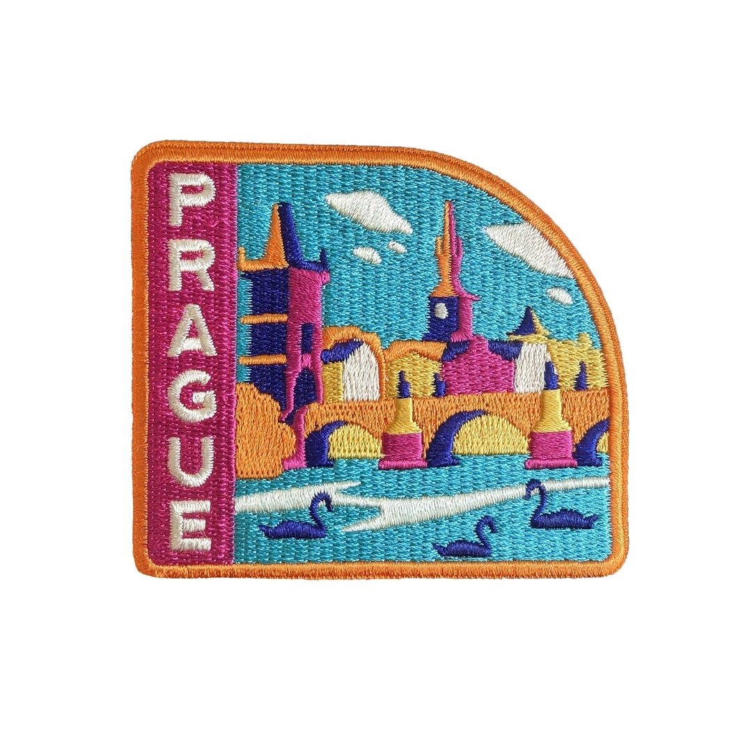 Prague Czechia 3" Travel Patch Embroidered Iron on Sew on Badge Souvenir Backpack Flag City ...