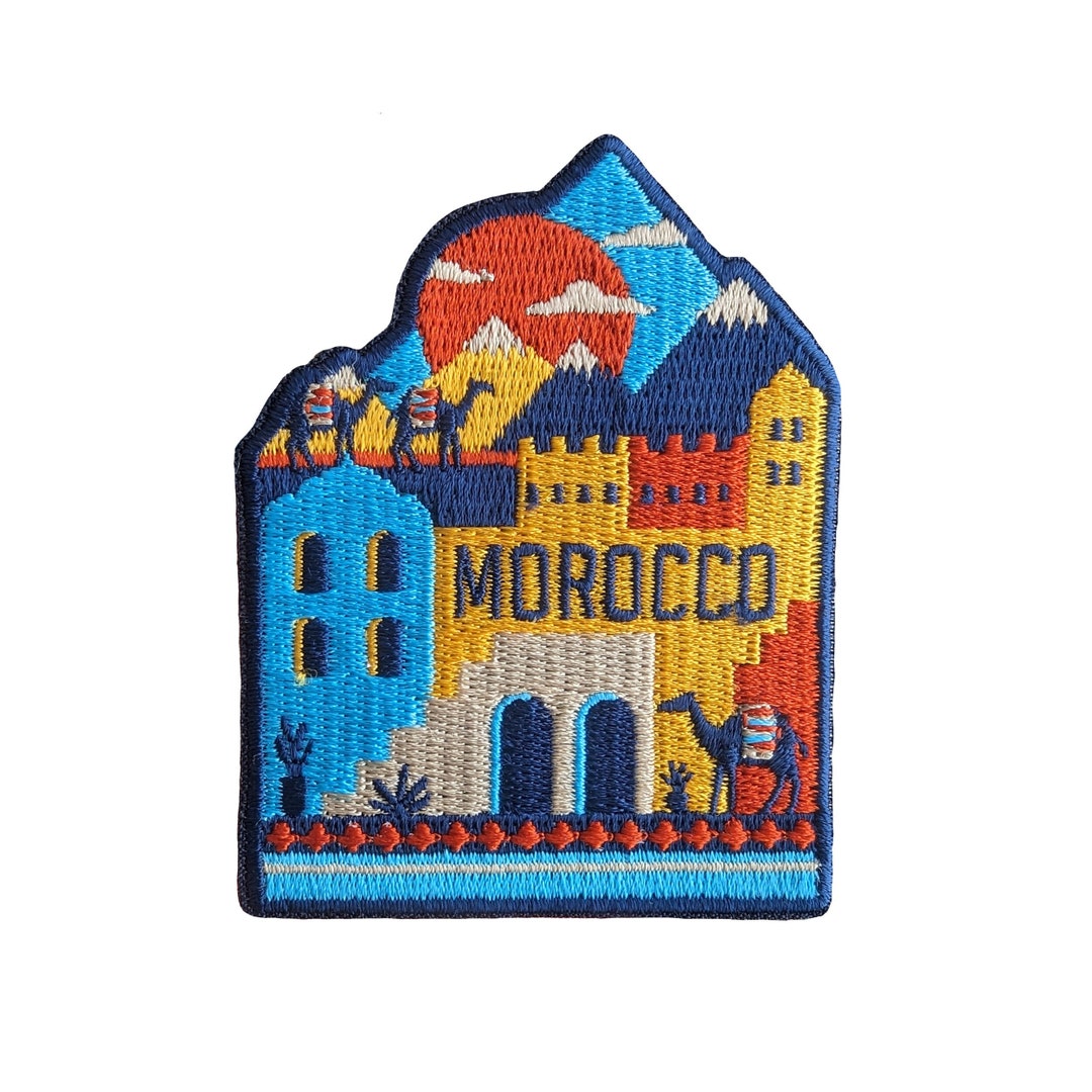 Morocco Travel Patch Embroidered Iron on Sew on Badge Souvenir Applique Motif - Etsy