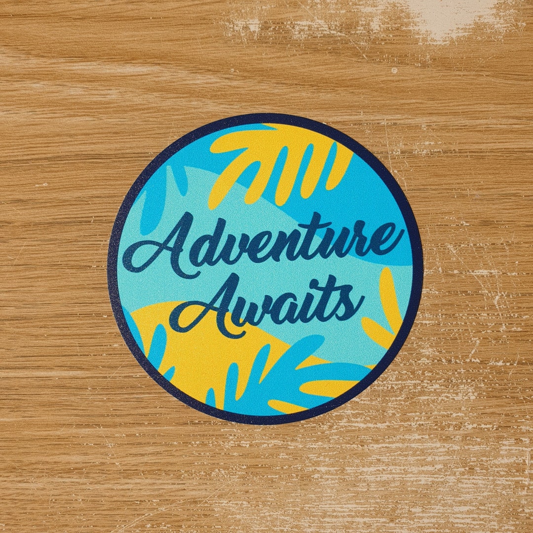 Adventure Awaits Vinyl Sticker Decal Luggage Laptop Notebook Journal ...
