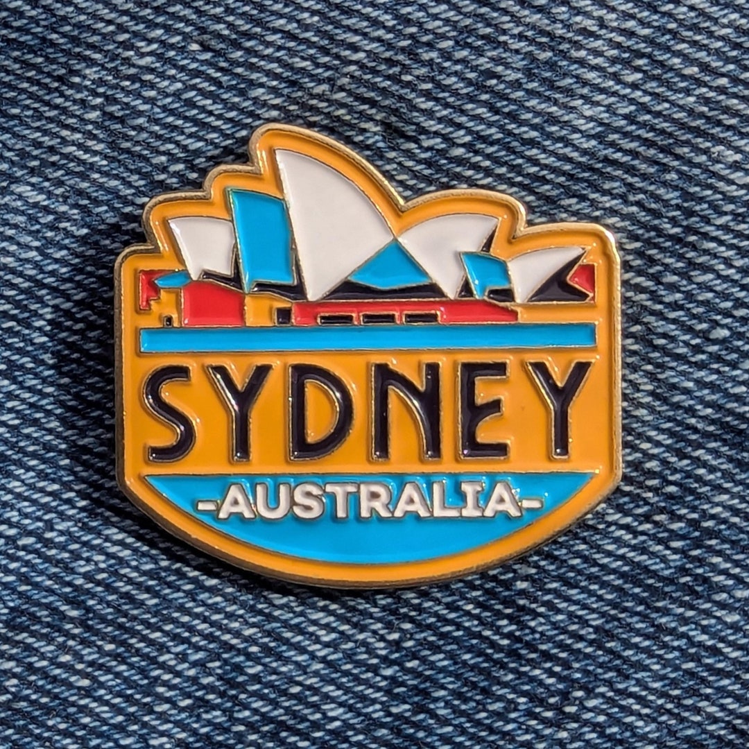 Sydney Australia Travel Pin 1.25" Inch, Soft Enamel Pin, Golden Metal ...