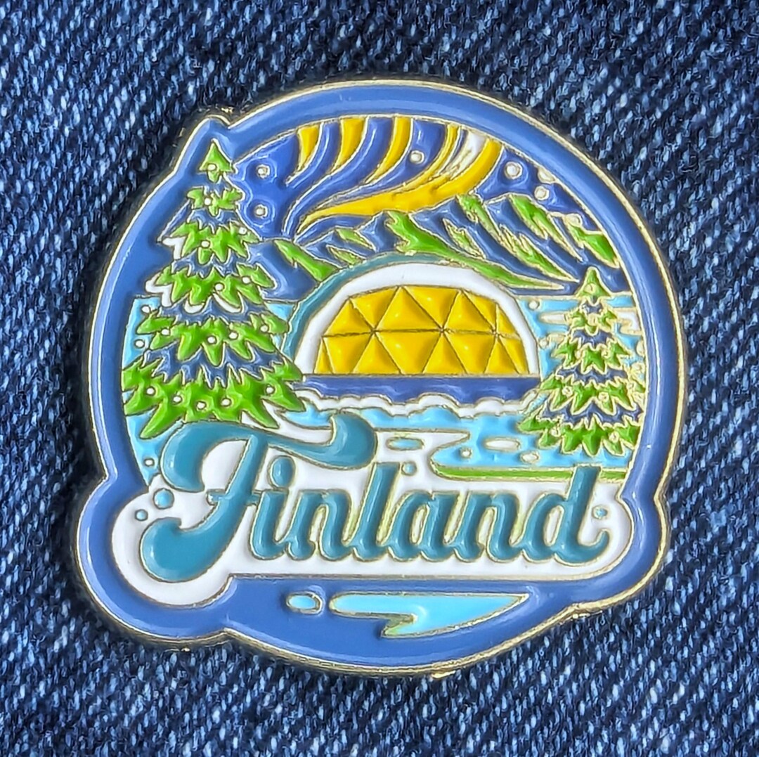 Finland 1.25" Enamel Pin, Travel Pins Golden Metal Badge Flair Brooch ...