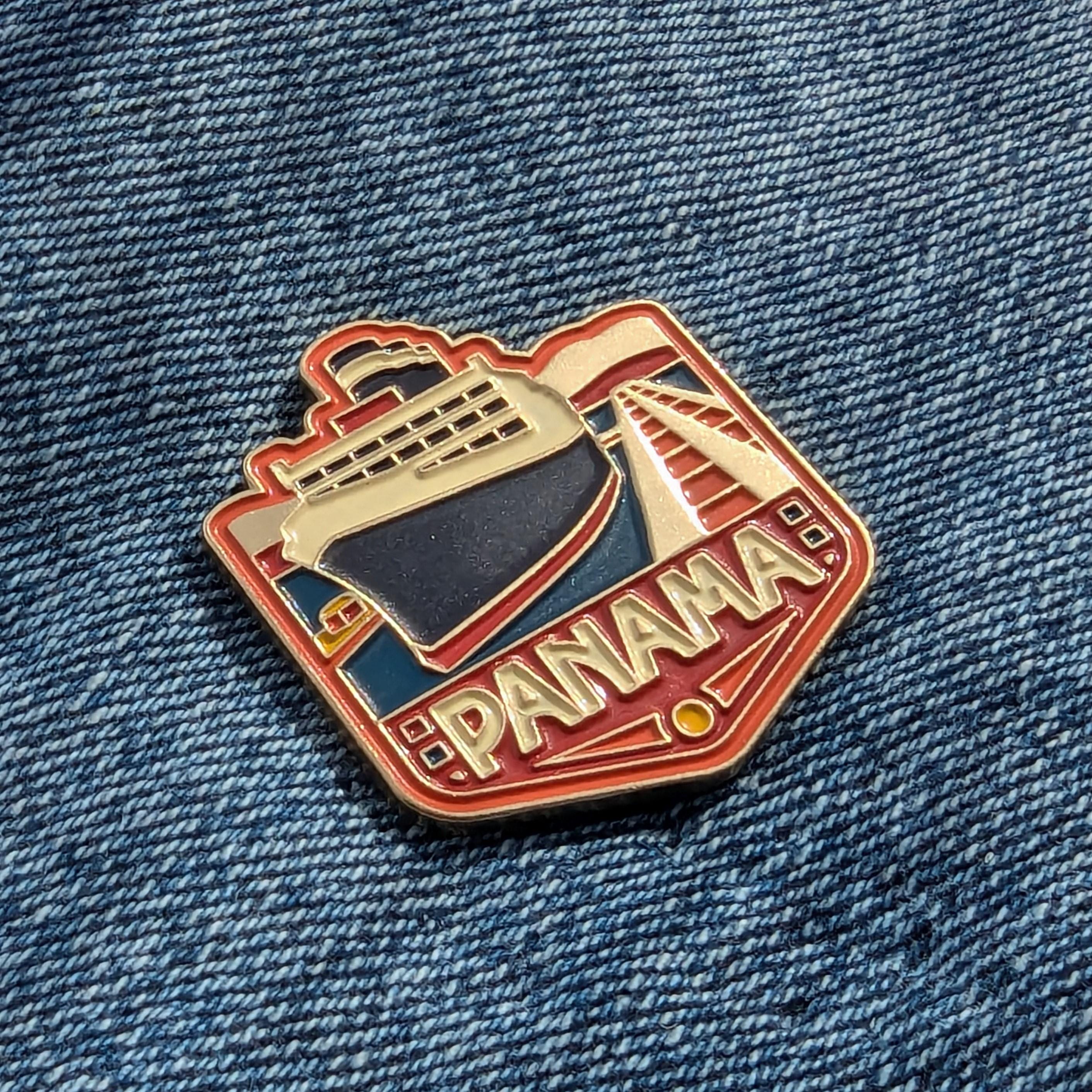 Panama Travel Pin 1.25" Inch, Soft Enamel Pin, Golden Metal, Flair ...