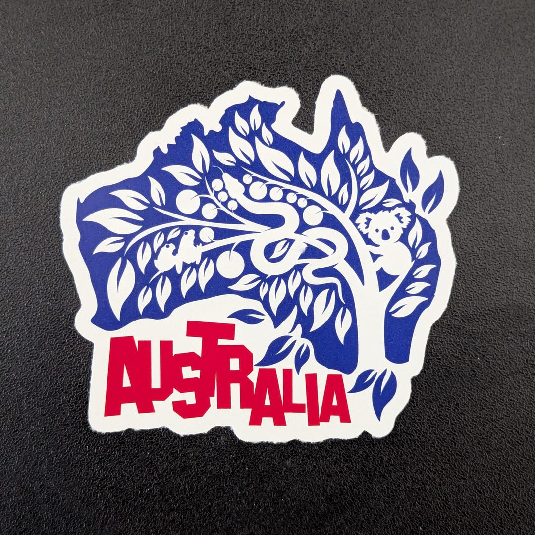 Australia 3" Vinyl Sticker Decal for Travel Luggage, Diary Laptop ...