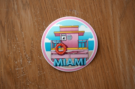 Miami Vinyl Sticker Decal Luggage Laptop Notebook Journal Gift - Etsy