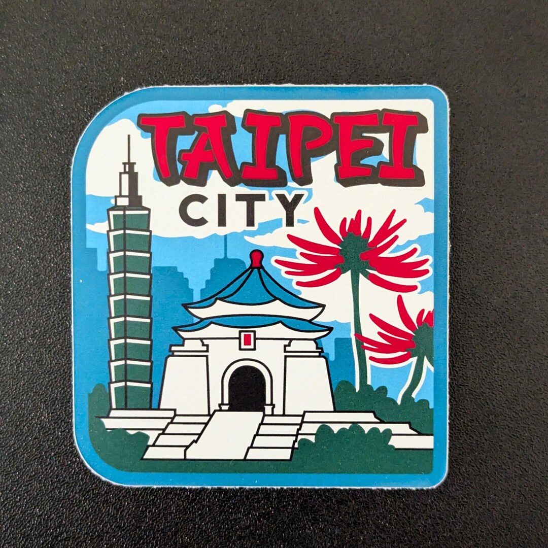 Taipei Taiwan 3" Vinyl Sticker Decal for Luggage, Waterbottle Laptop ...