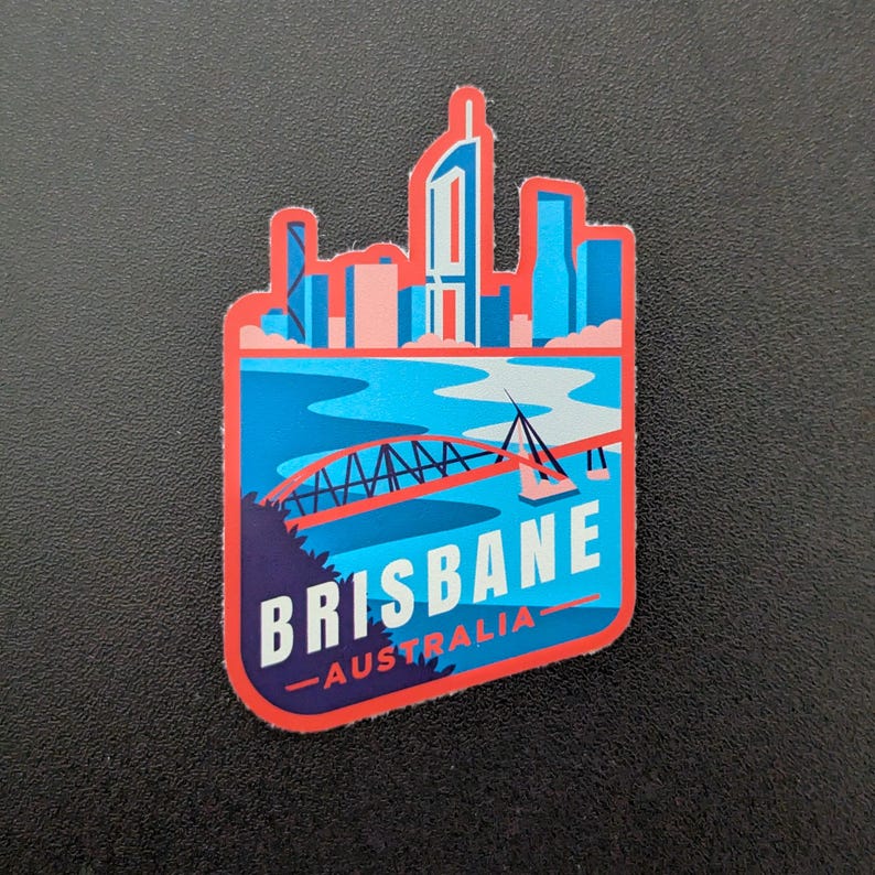 Brisbane Australia 3" Vinyl Sticker Decal for Luggage, Waterbottle ...