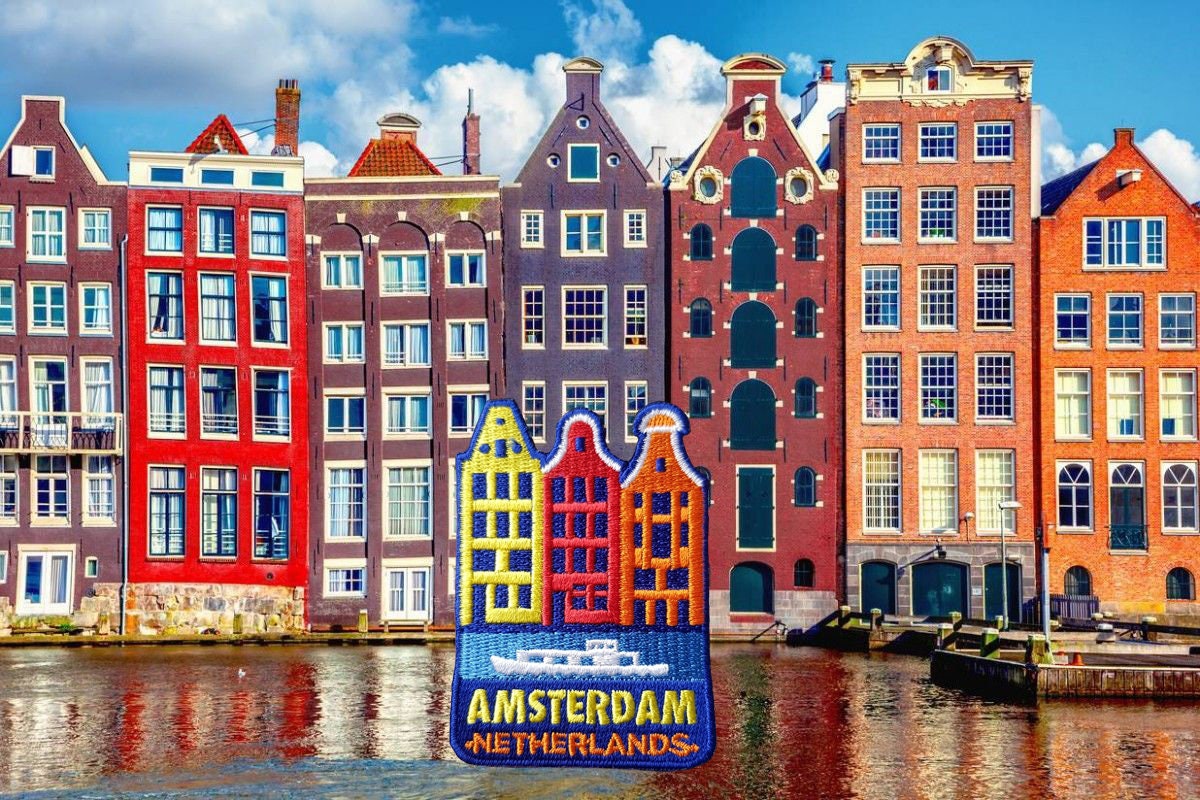 Amsterdam Netherlands Travel Patch Badge Embroidered Iron on - Etsy