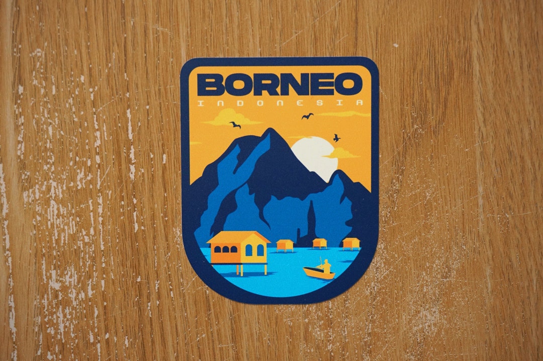 Borneo Indonesia Vinyl Sticker Decal, Scrapbook, Waterbottle, Luggage ...