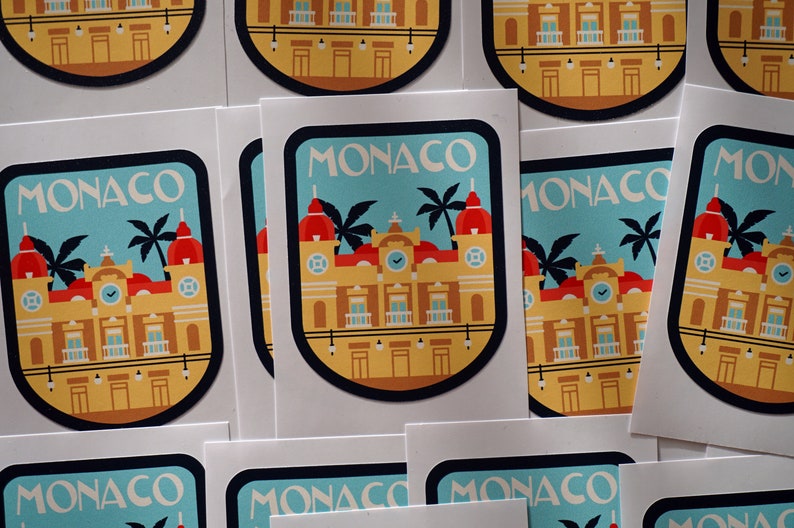 Monaco Vinyl Sticker Decal Luggage Laptop Notebook - Etsy