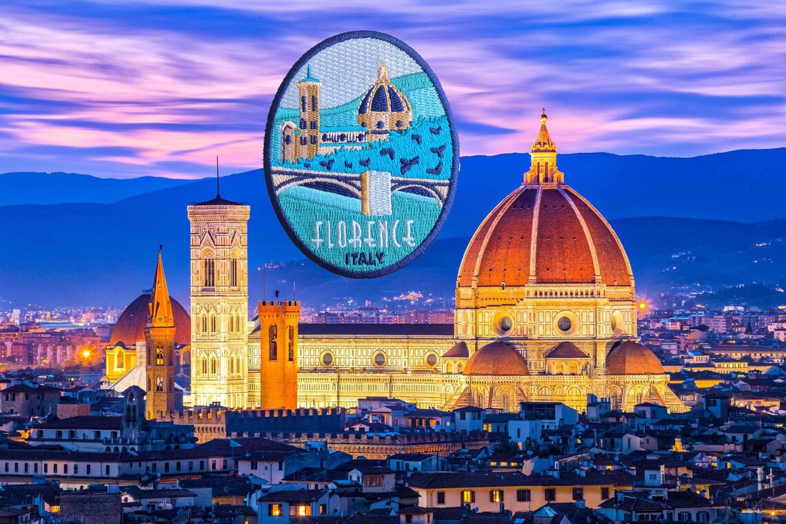 Florence Italy Travel Patch Embroidered Iron on Sew on Badge Souvenir ...