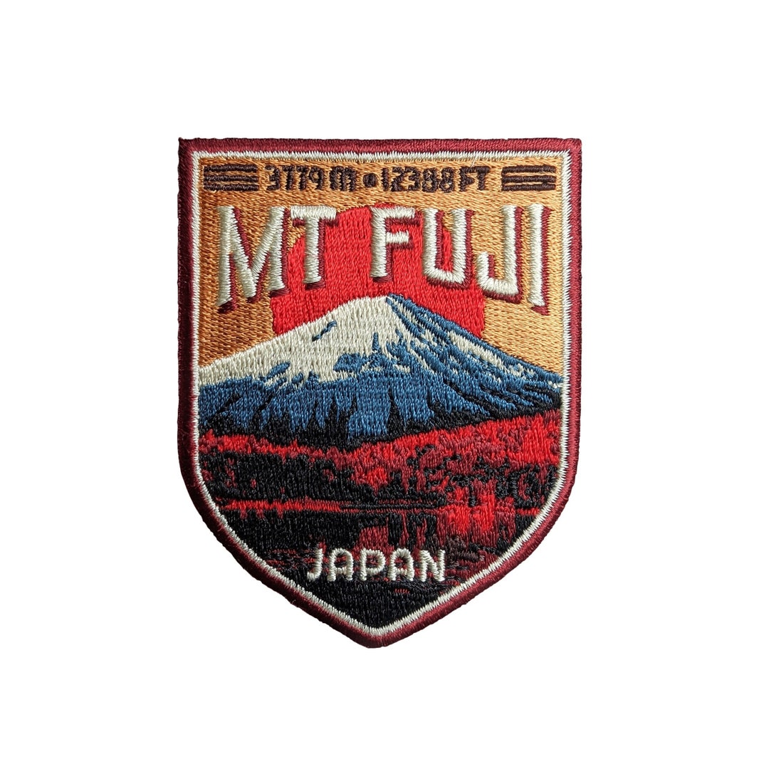 Mt Fuji Japan Travel Patch Embroidered Iron on Sew on Badge Souvenir ...