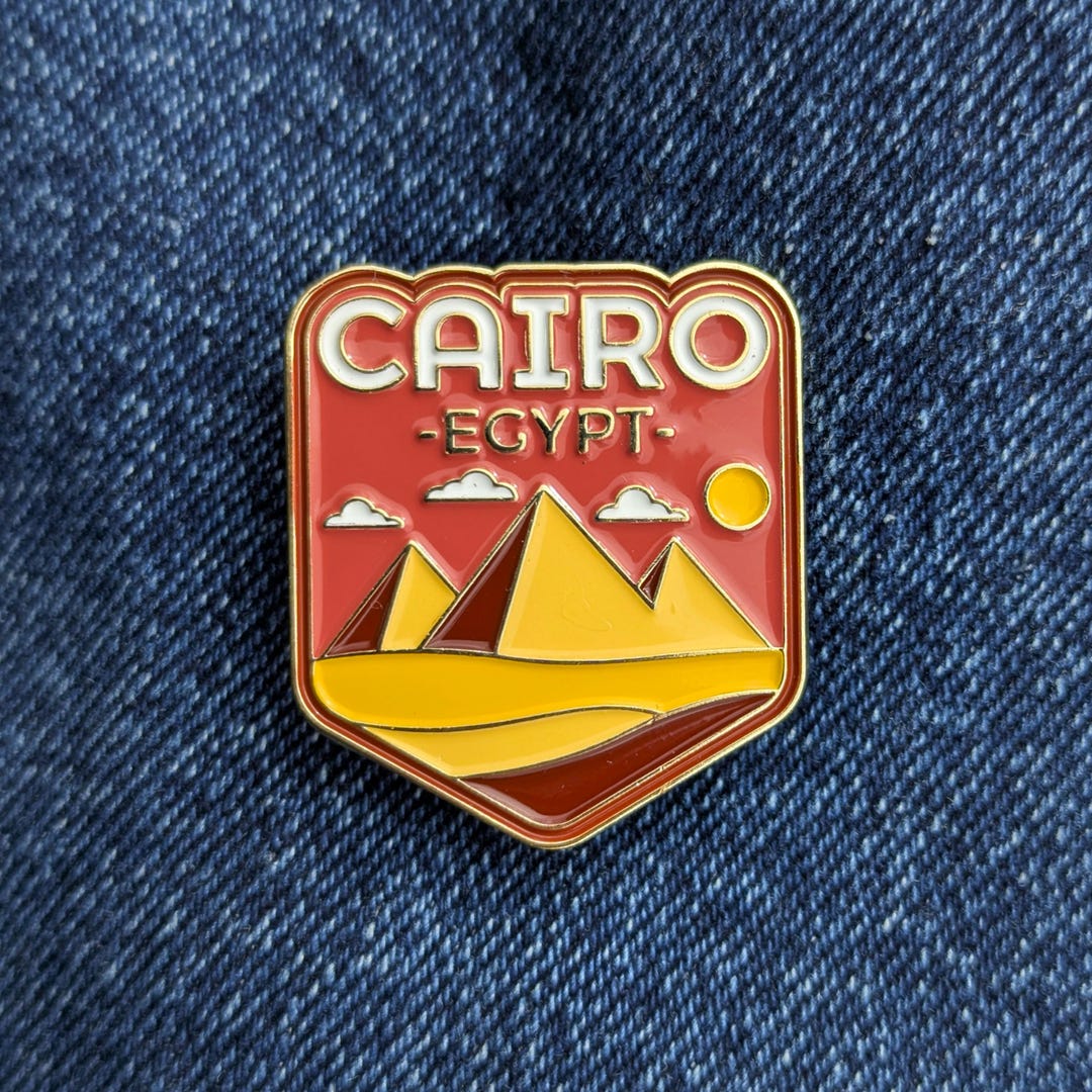 Cairo Egypt Enamel Pin 1.25" Inch, Travel Pins Golden Metal Badge Flair ...