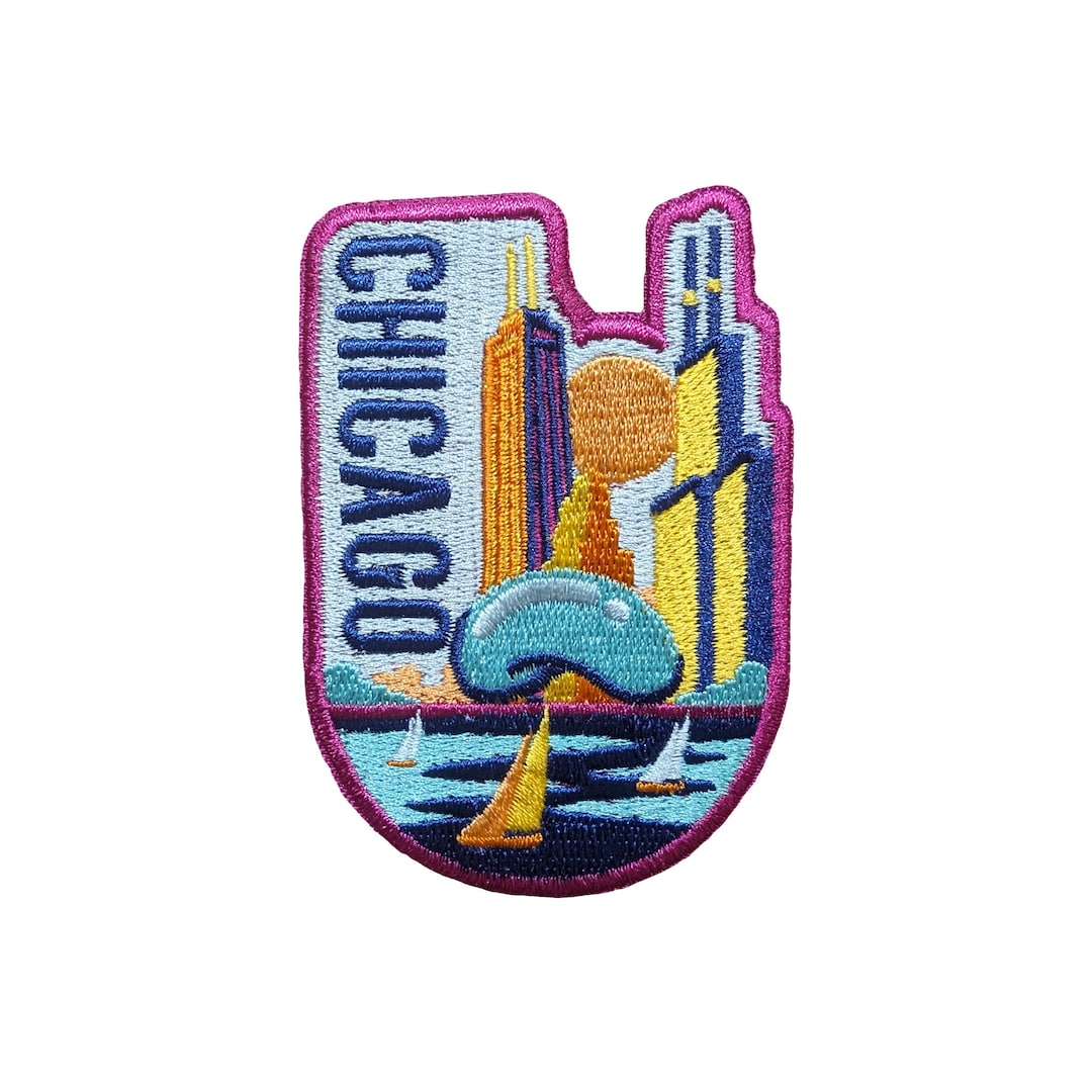 Chicago USA Travel Patch Embroidered Iron on Sew on Badge Souvenir ...