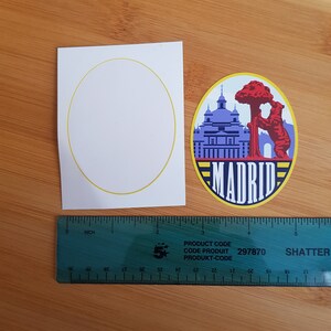 Madrid Spain 3" Vinyl Sticker, Scrapbook Decal Luggage Waterbottle ...