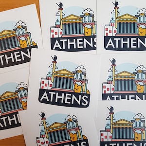 Athens, Greece, Vinyl Sticker, Travel Diary, Luggage Decal, Laptop ...