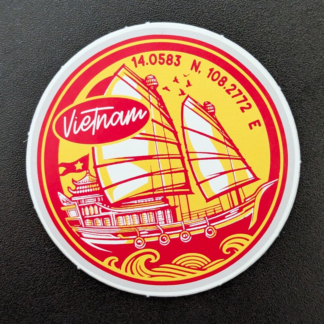 Vietnam 3" Vinyl Sticker Decal for Luggage, Waterbottle Laptop ...