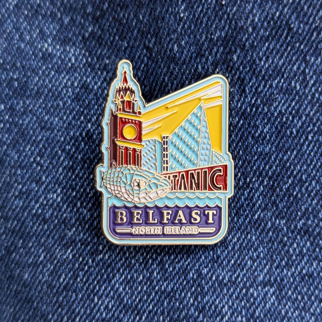 Belfast Northern Ireland Enamel Pin 1.25" Inch, Travel Pins Golden ...