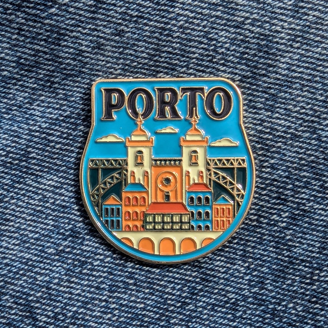 Porto Portugal Travel Pin 1.25" Inch, Soft Enamel Pin, Golden Metal ...