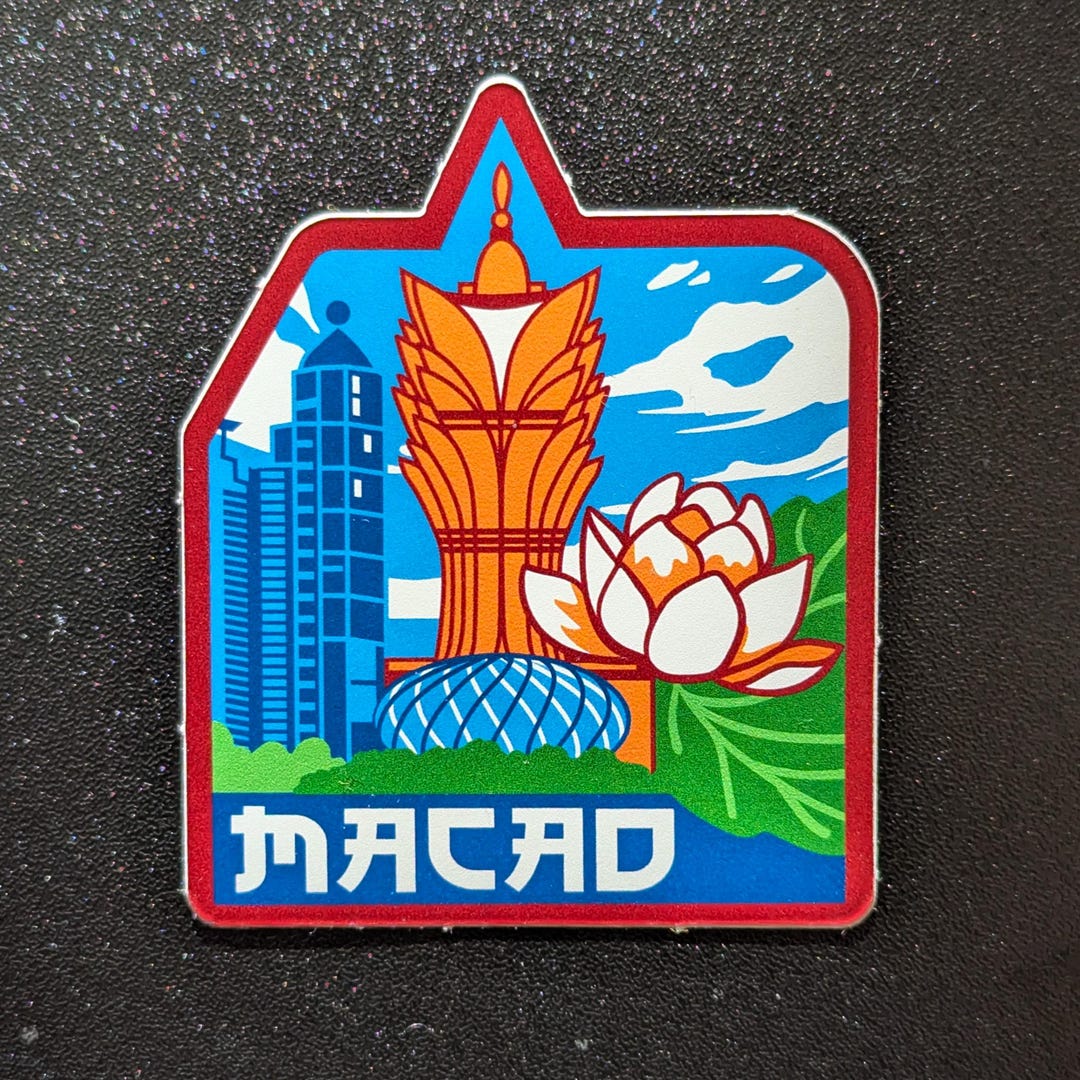 Macao China 3" Vinyl Sticker Decal for Luggage, Waterbottle Laptop ...
