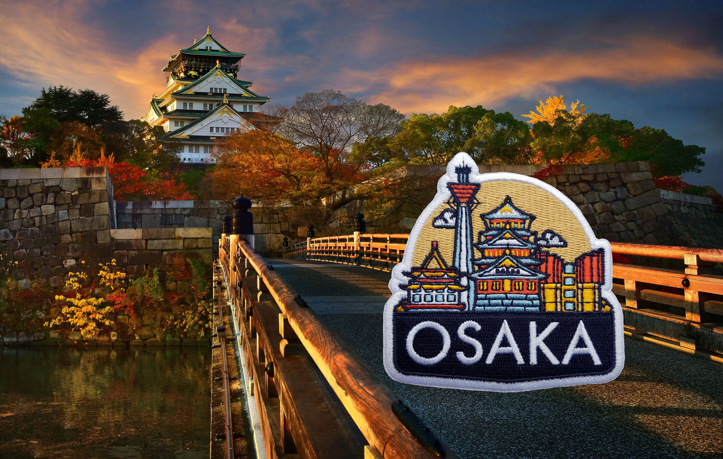 Osaka Japan 3" Travel Patch Embroidered Iron on Sew on Badge Souvenir ...