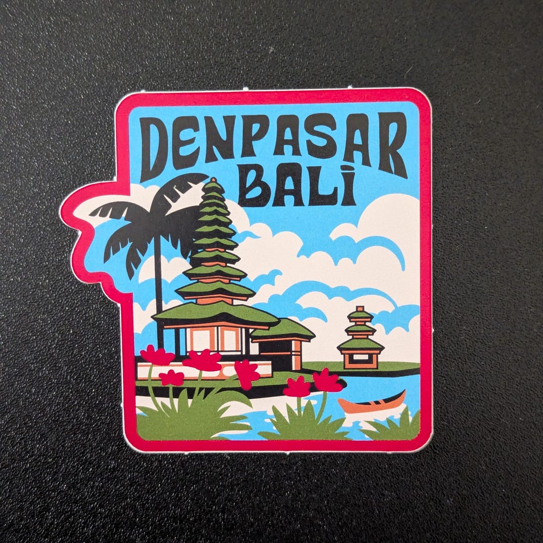 Denpasar Bali 3" Vinyl Sticker Decal for Luggage, Waterbottle Laptop ...