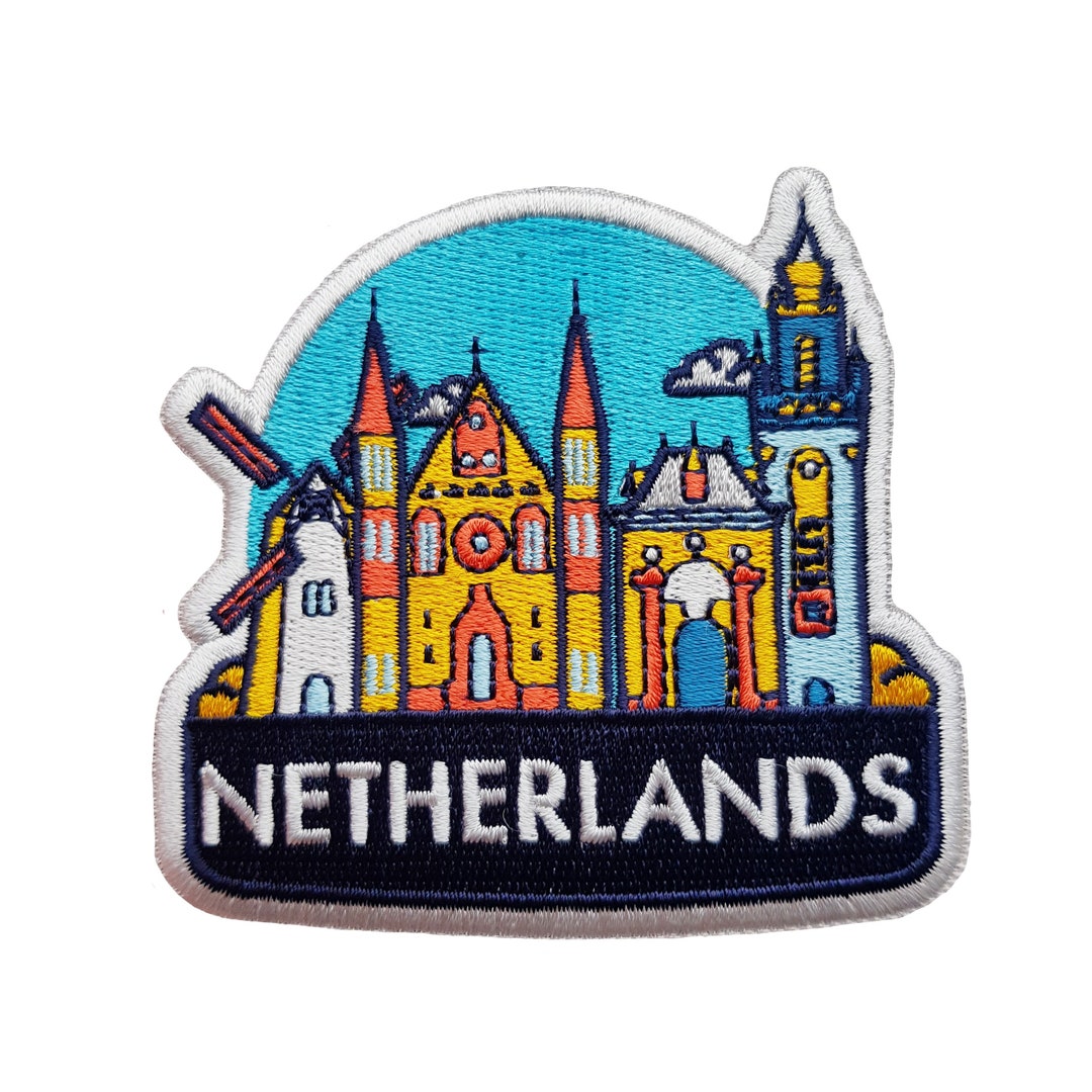 The Netherlands Travel Patch Embroidered Iron on Sew on Badge Souvenir ...
