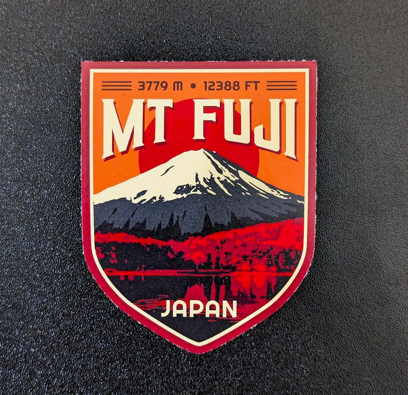Mt Fuji Japan 3" Vinyl Sticker Decal for Luggage, Waterbottle Laptop ...