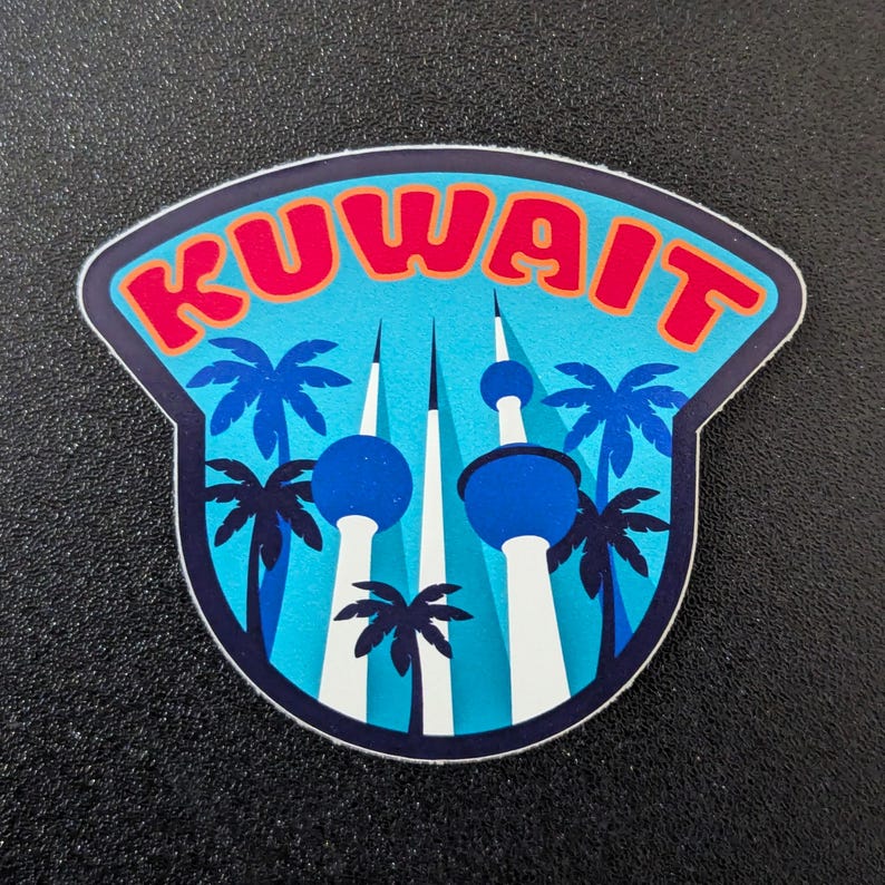 Kuwait 3" Vinyl Sticker Decal for Luggage, Waterbottle Laptop Scrapbook ...