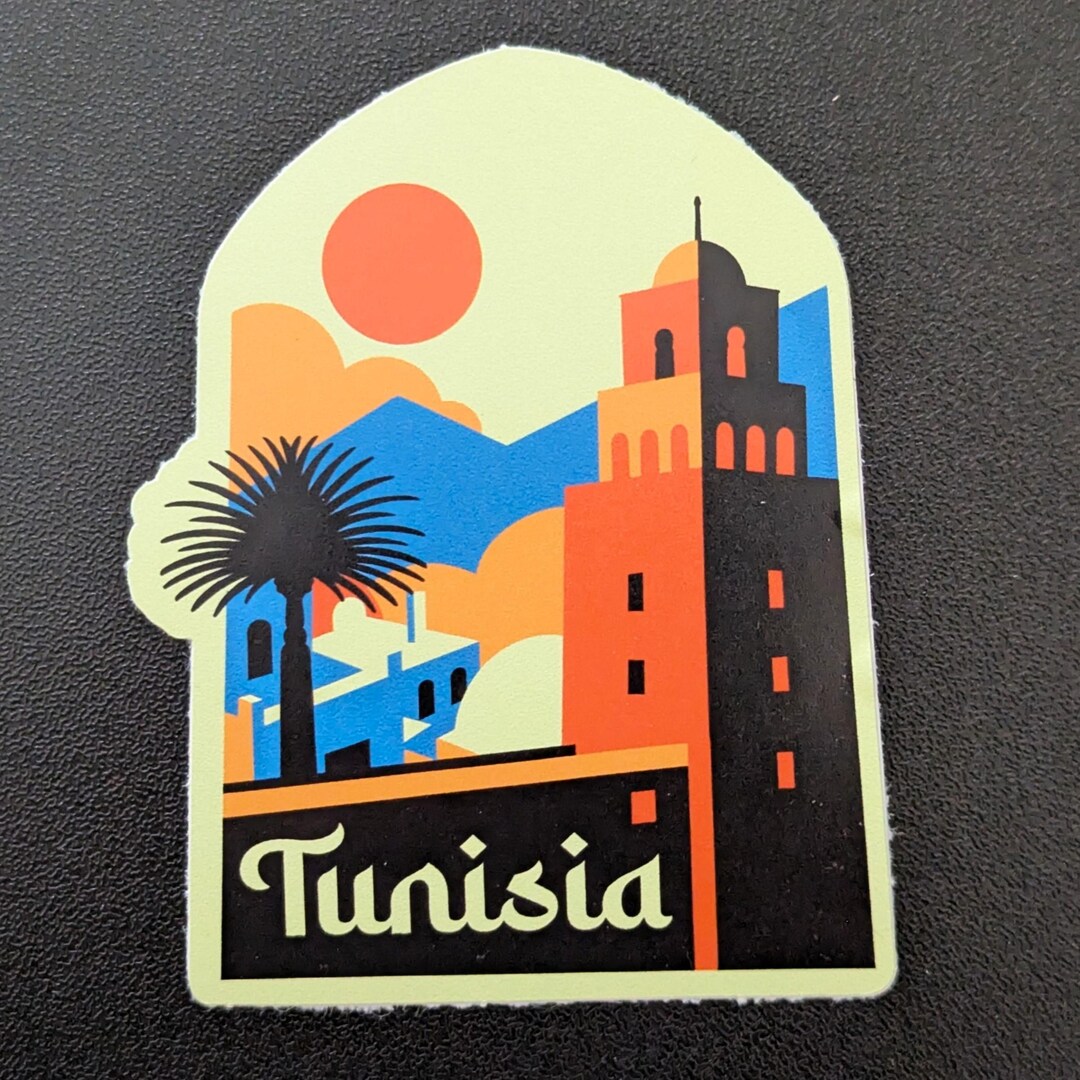 Tunisia 3" Vinyl Sticker Decal for Luggage, Waterbottle Laptop ...