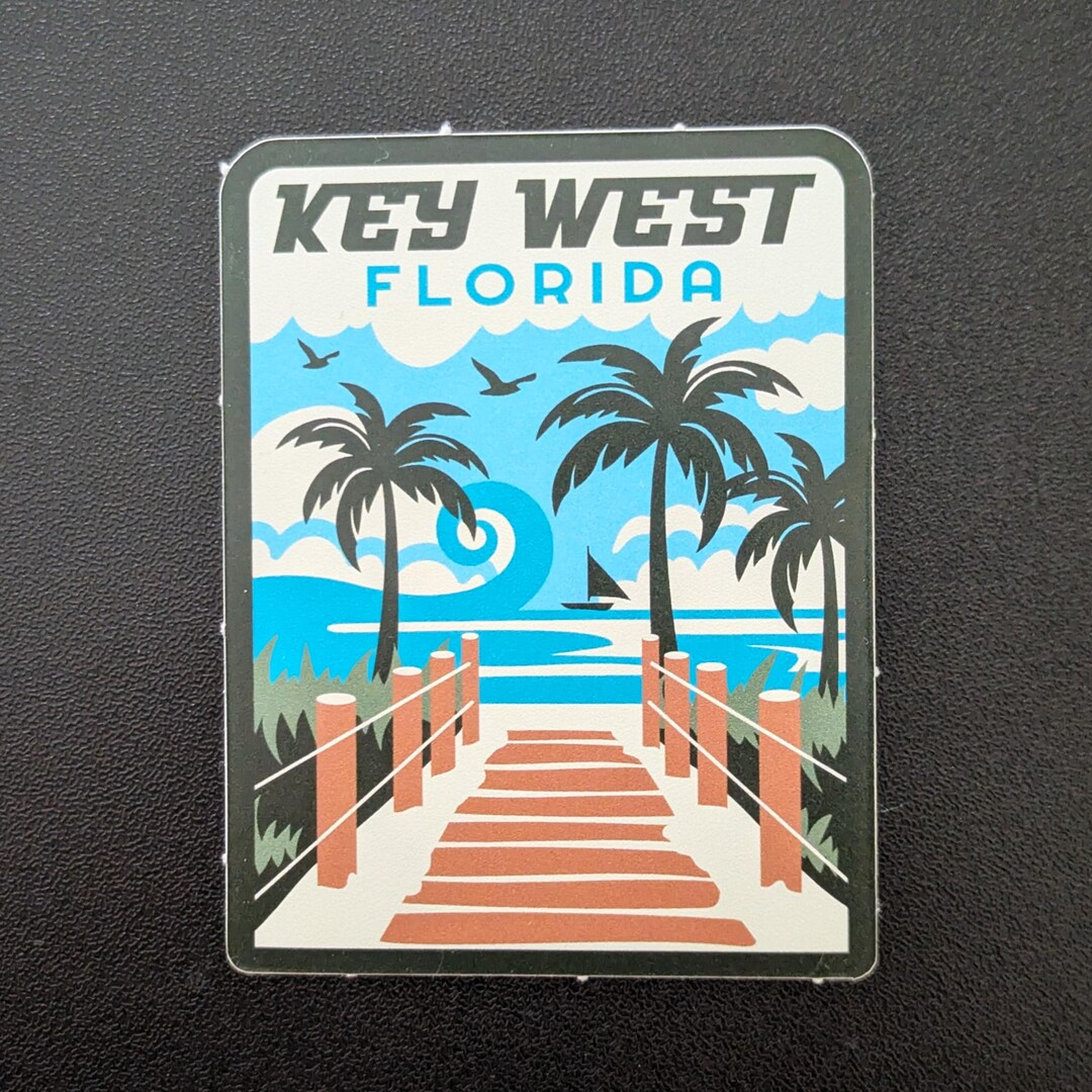 Key West Florida 3" Vinyl Sticker Decal for Luggage, Waterbottle Laptop ...