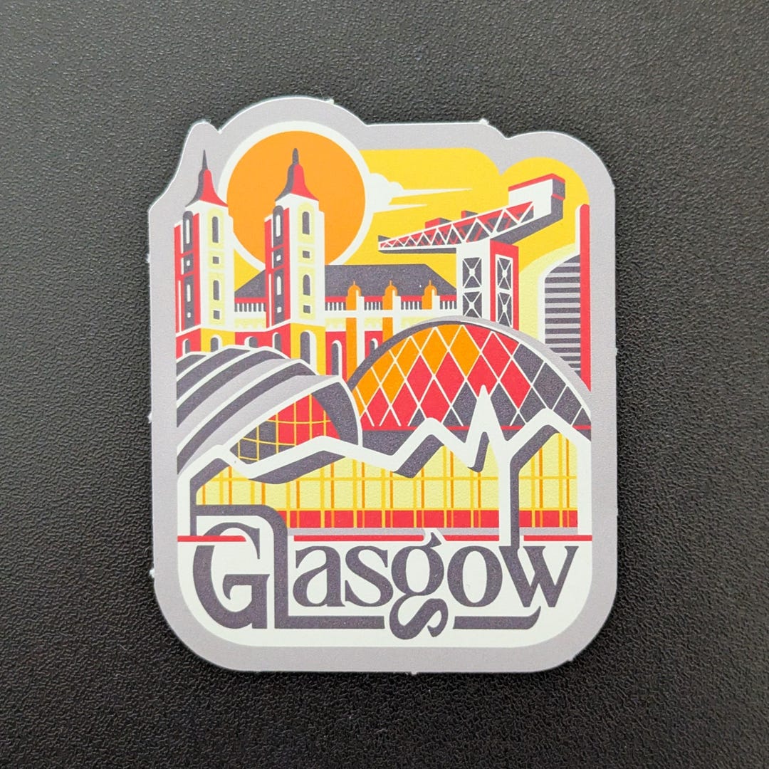 Glasgow Scotland 3" Vinyl Sticker Decal for Luggage, Waterbottle Laptop ...