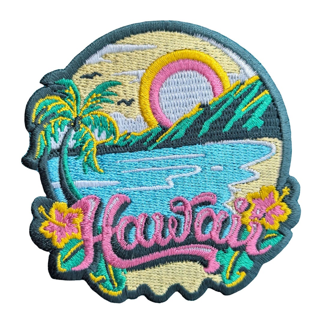 Hawaii 3" Travel Patch Embroidered Iron on Sew on Badge Souvenir ...