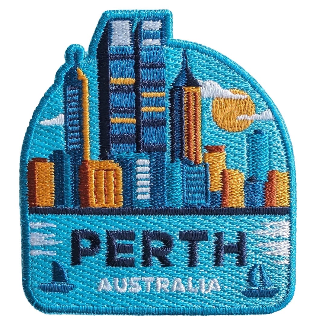Perth Australia 3" Travel Patch Embroidered Iron on Sew Badge Souvenir ...