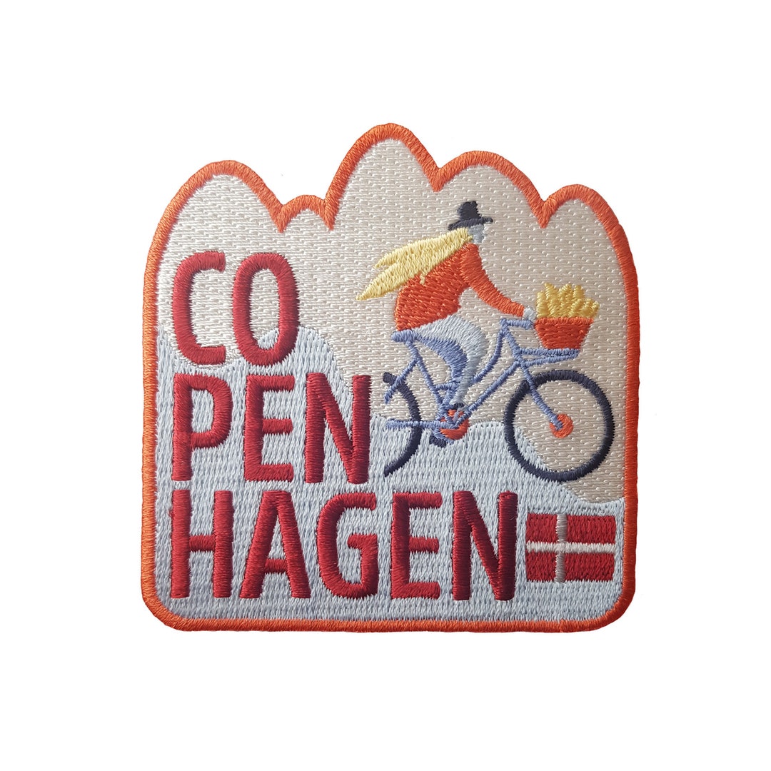 Copenhagen, Denmark Travel Patch Embroidered Iron on Sew on Badge ...