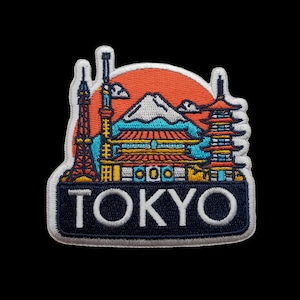 Tokyo, Japan Travel Patch Embroidered Iron on Sew on Badge Souvenir ...