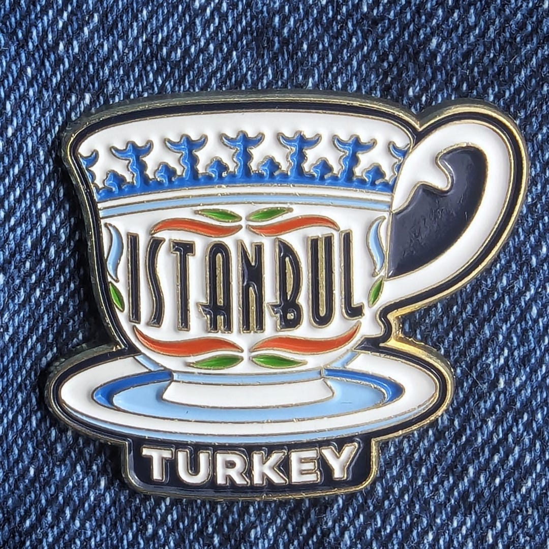 Istanbul Turkiye Enamel Pin 1.25" Inch, Travel Pins Golden Metal Badge ...