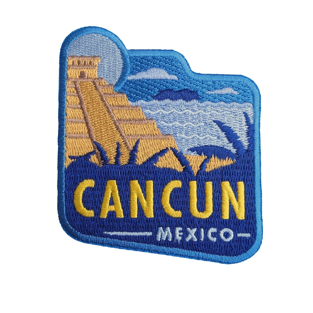 Cancun Mexico Travel Patch Embroidered Iron on Sew on Badge Souvenir ...