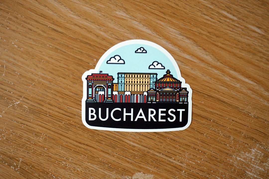 Bucharest Romania Vinyl Sticker Decal Luggage Laptop Notebook Journal ...