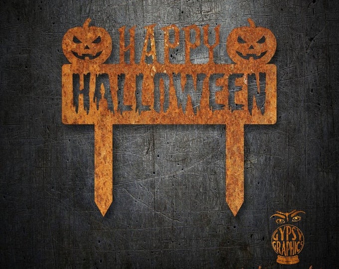 Happy Halloween Yard Stake Sign Svg Dxf Digital Download, Pumpkin Sign ...