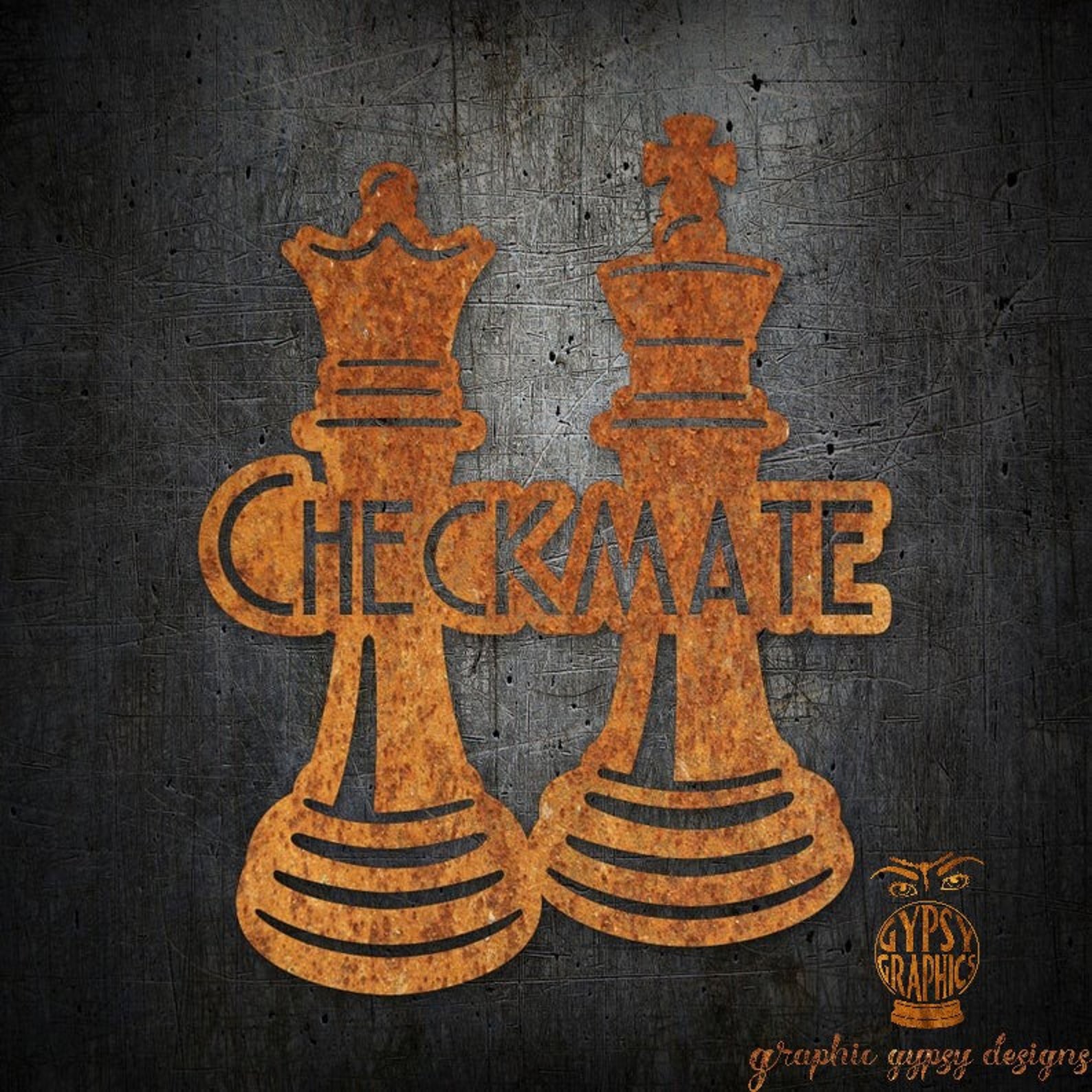 Checkmate King and Queen Chess Pieces Svg Dxf Png, Chess Svg, Chess Png ...