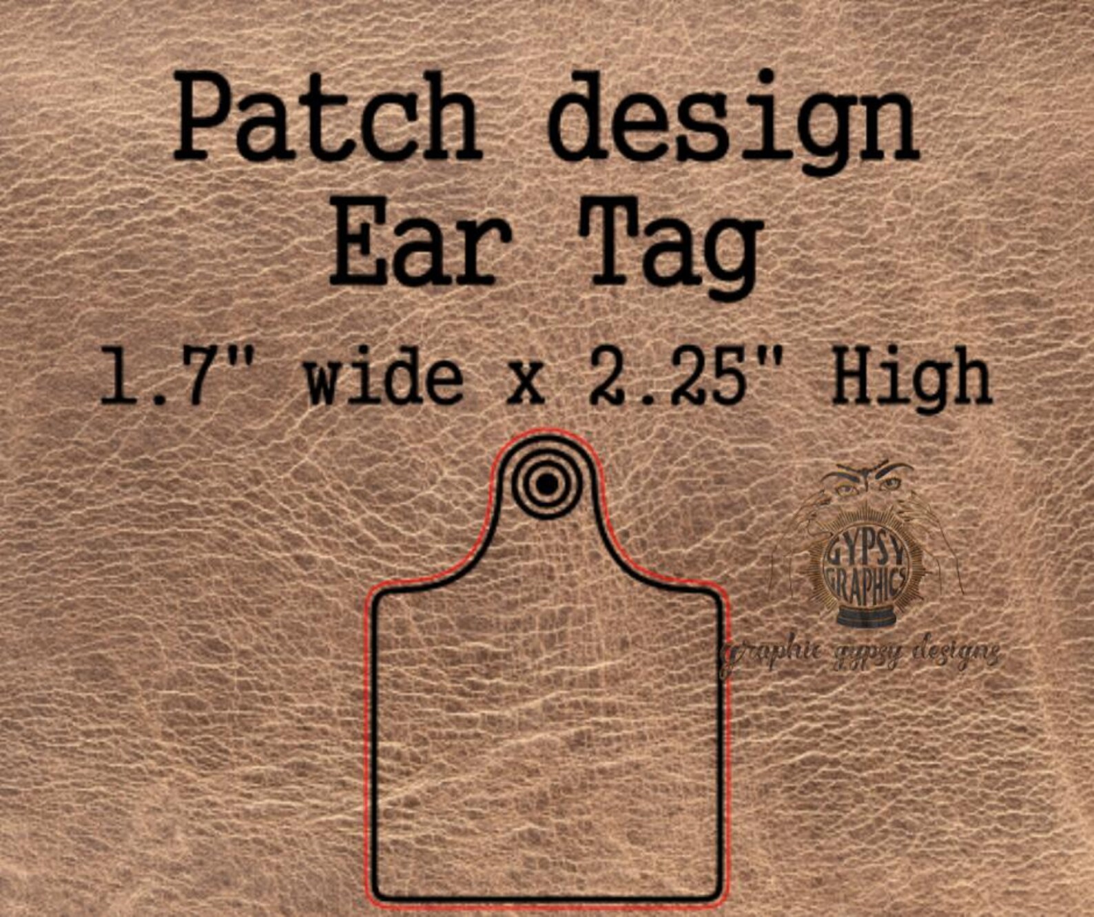 Ear Tag Patch Design SVG File Download, Ear Tag Hat Patch Template ...