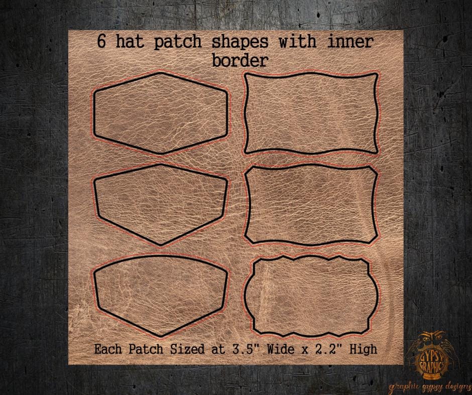Hat Patch SVG Files, Digital Download, Hat Patch Templates, Patch Shape ...