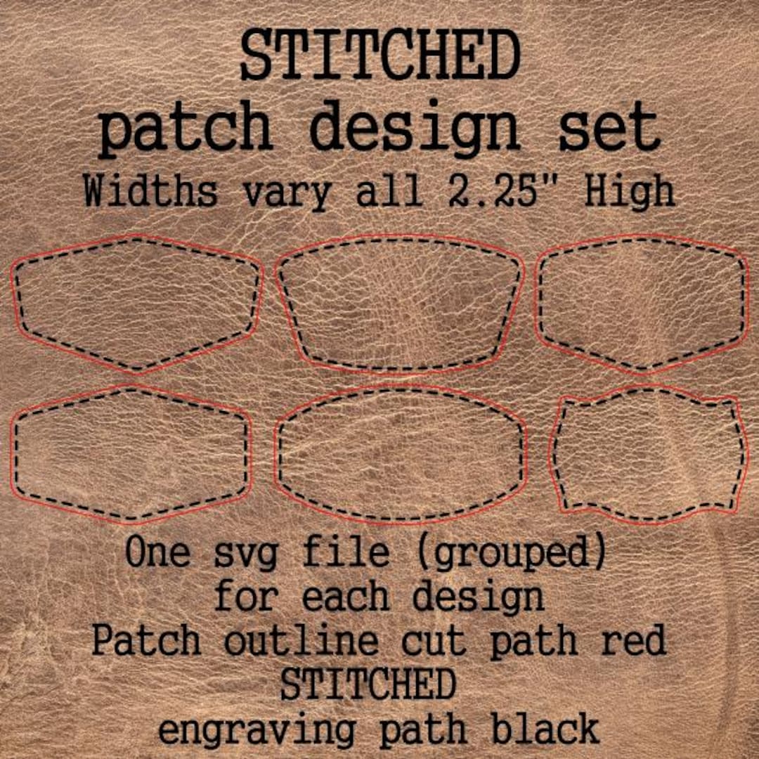 Stitched Hat Patch Design Bundle SVG File Download, Hat Patch Template ...