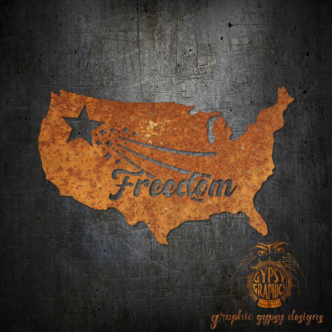Freedom USA Outline Svg, USA Dxf, Png, Patriotic Svg, Patriotic Dxf ...