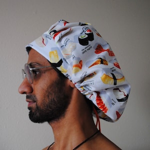 Bouffant Scrub Hat With Adjustable Cord Sewing Pattern, Nurse Head ...