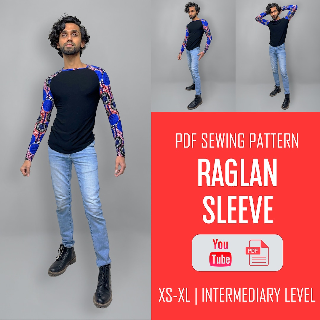 Raglan Tshirt PDF Sewing Pattern | Baseball Tee PDF Sewing Pattern ...