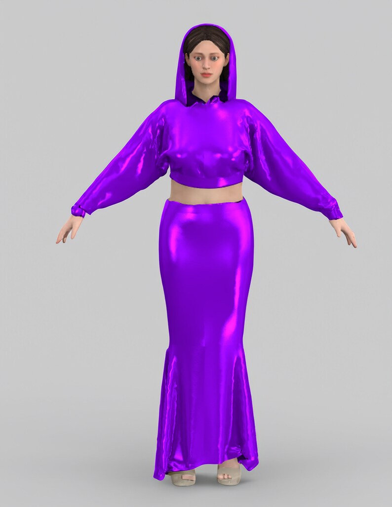 Hooded Bat Sleeve Mermaid Gown Sewing Pattern | Gown With Hood Sewing ...
